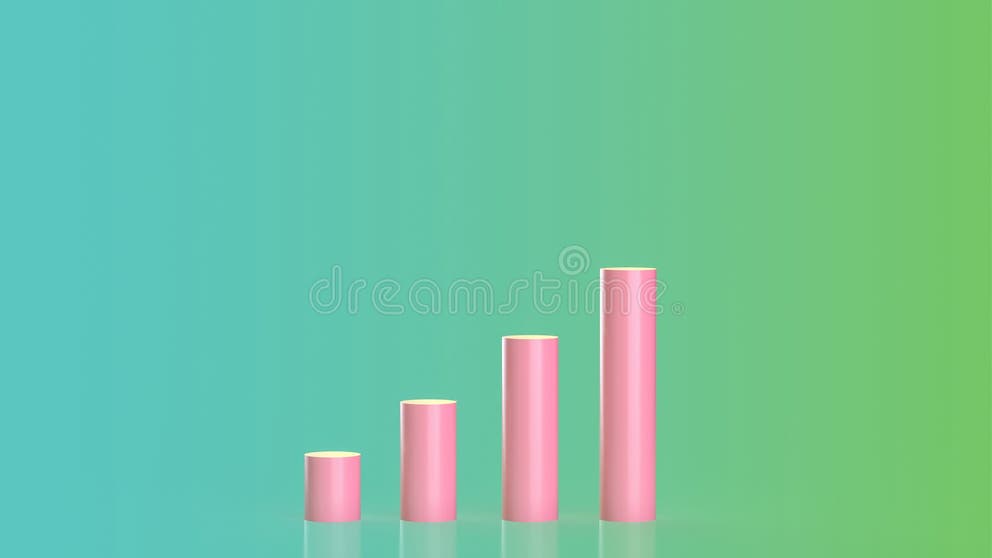 The Pink Chart for Business Concept 3d Rendering Stock Illustration ...