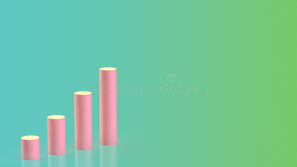 The Pink Chart for Business Concept 3d Rendering Stock Illustration ...