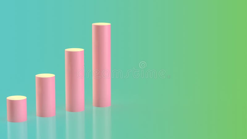 The Pink Chart for Business Concept 3d Rendering Stock Illustration ...
