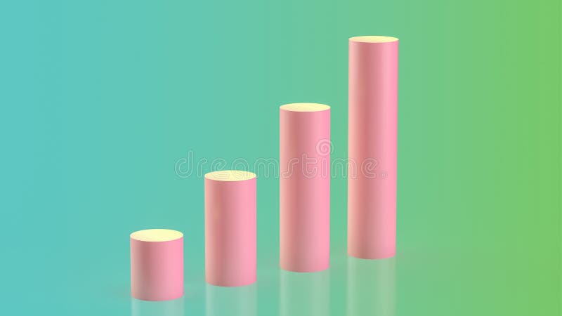 The Pink Chart for Business Concept 3d Rendering Stock Illustration ...