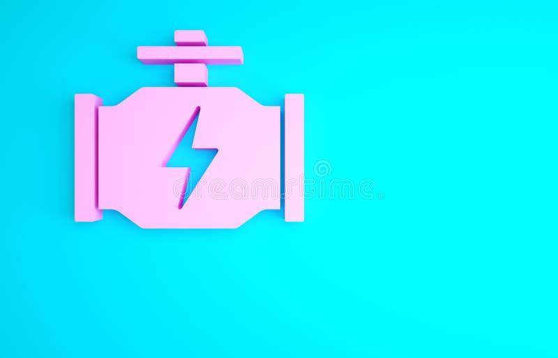 Pink Check Engine Icon Isolated on Blue Background. Minimalism Concept ...