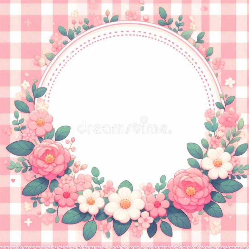 Pink Checker Border Frame with Central Black Stock Image - Image of ...