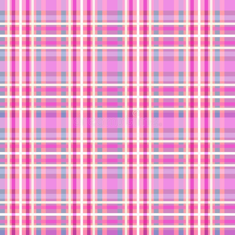 Pink Checkered Pattern, Seamless Delicate Vector Print Stock ...