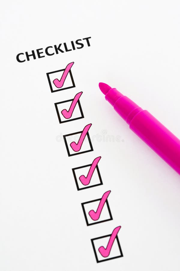Pink checklist stock photo. Image of questionnaire, success - 9835566