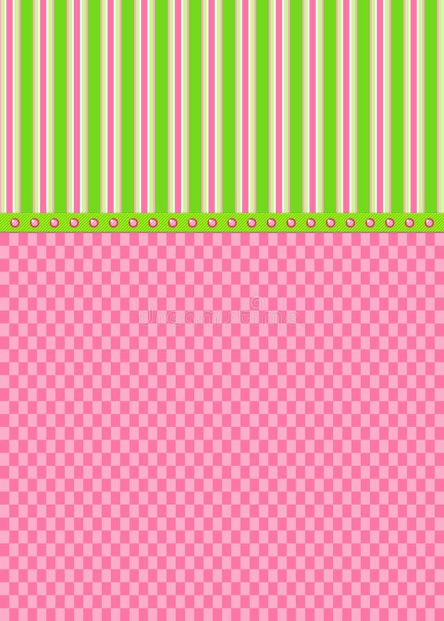 Pink Checks and Green Stripes Greeting Card Stock Illustration ...