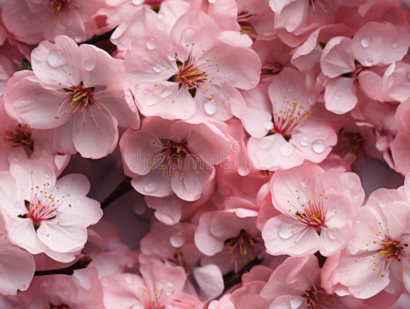 Cherry Blossom Pattern Wallpaper Stock Illustration - Illustration of ...