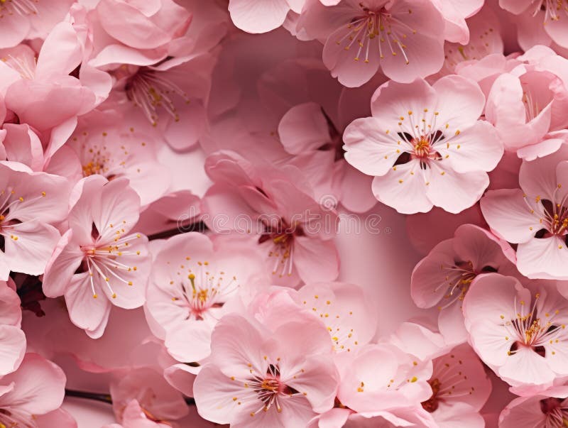 Cherry Blossom Pattern Wallpaper Stock Illustration - Illustration of ...