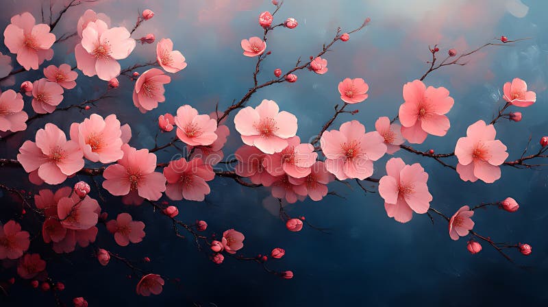 Pink Cherry Blossoms Branch, Spring Art, Dreamy Background, Wall Art ...