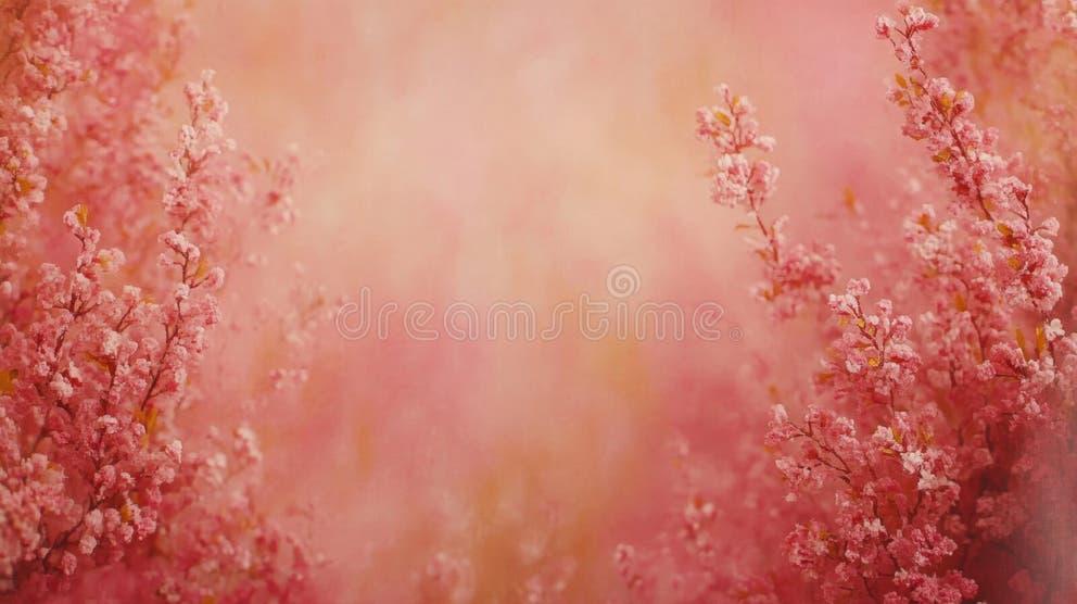Pink Cherry Blossoms Soft Focus Spring Background Stock Illustration ...