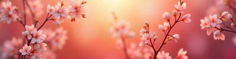 Pink Cherry Blossoms in Soft Sunset Glow Capturing Spring S Beauty ...