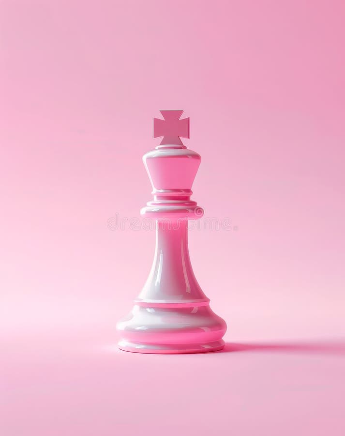 Pink Chess King on Pink Background Stock Image - Image of glossy ...
