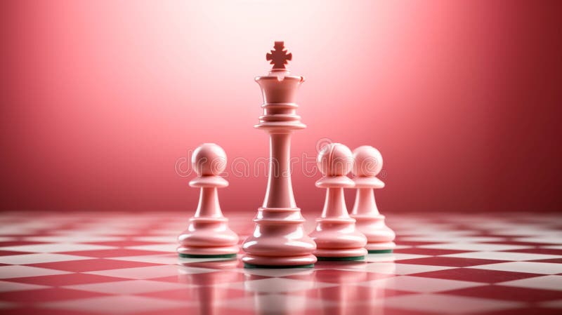 Pink Chess Piece Rook Castle Strategy Game Traditional Competition ...