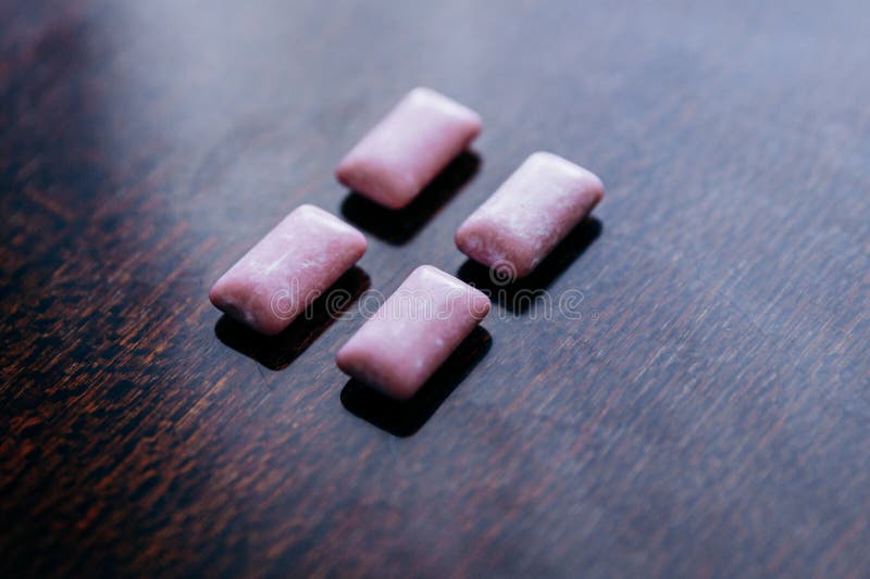 Pink Chewing Gum Lies on the Table Stock Image - Image of object, chew ...