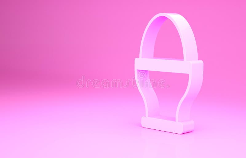 Pink Chicken Egg on a Stand Icon Isolated on Pink Background ...