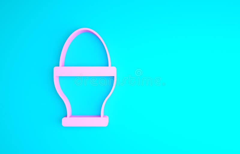Pink Chicken Egg on a Stand Icon Isolated on Blue Background ...