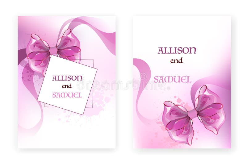 Pink chiffon bow booklet stock vector. Illustration of transparent ...