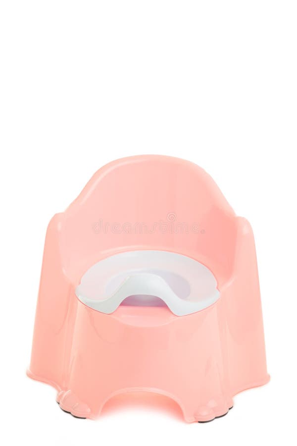 A Pink Children`s Potty Isolated on White Background Stock Photo ...