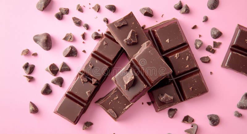 A Pink Chocolate Bar with a Minimalistic Design, Placed on a Pastel ...