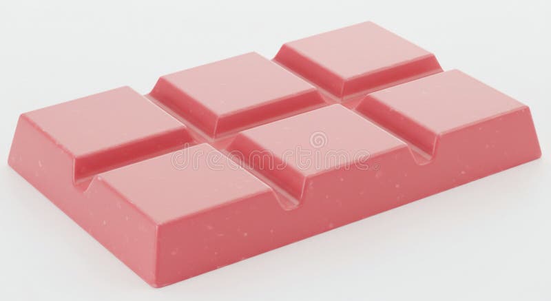 Pink Chocolate Bar with Six Raised Segments, Arranged in Two Rows of ...