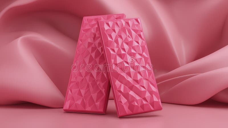 Pink Chocolate Bars with Geometric Pattern Stock Illustration ...