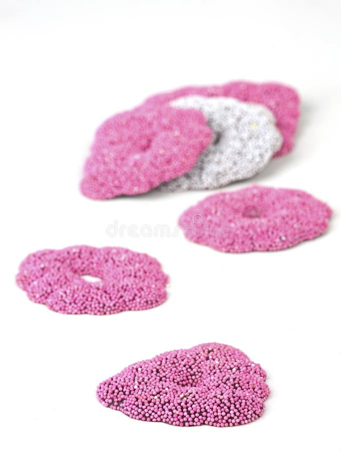 Pink Chocolate Biscuit on the White Stock Image - Image of sweet ...