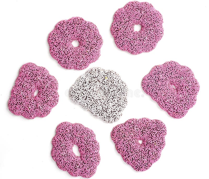 Pink Chocolate Biscuit on the White Stock Photo - Image of pastry ...