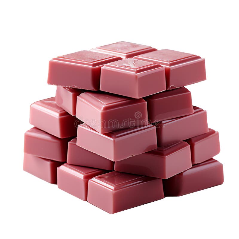 Pink Chocolate Ruby, Bars Stacked on Grey Background Stock Photo ...