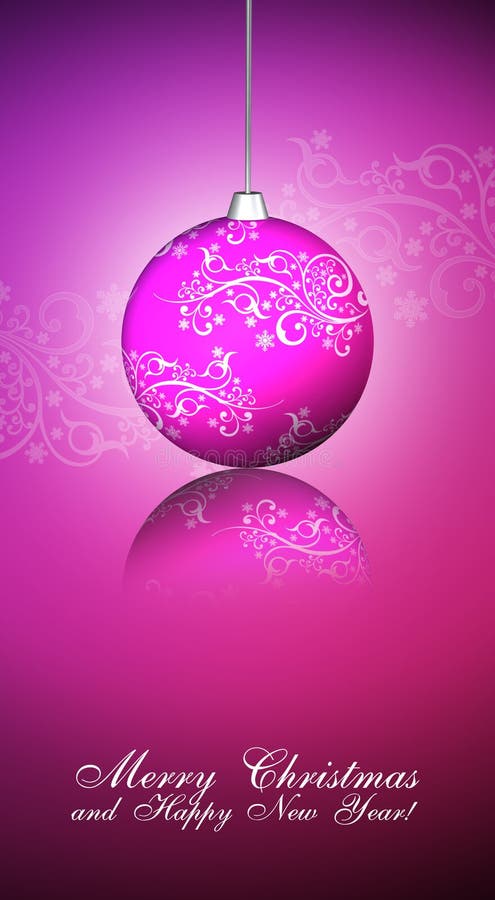 Pink Christmas card stock illustration. Illustration of design - 20528312