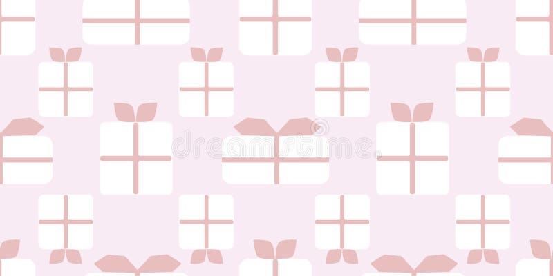 Pink Christmas Seamless Repeat Pattern with White Cute Christmas Gifts ...