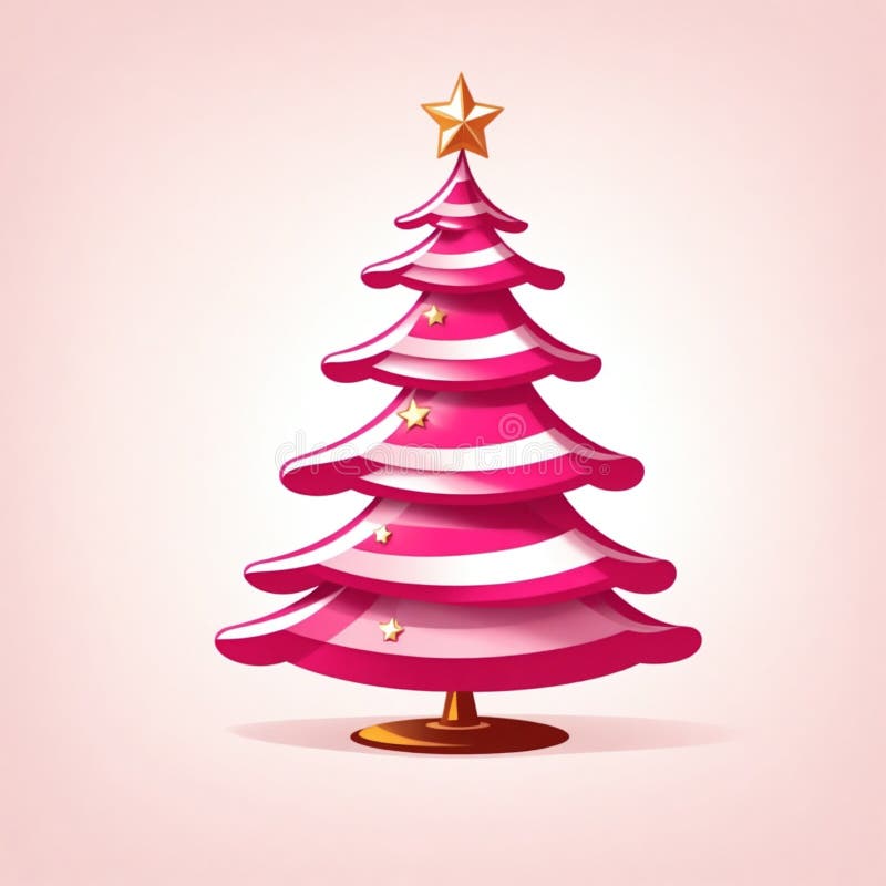 Pink Christmas Tree Graphics for Christmas Stock Illustration ...