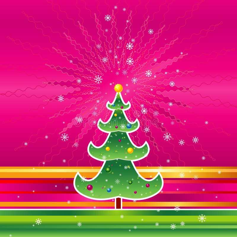Pink Christmas Banner with White Blurred Snowflakes. Merry Christmas ...