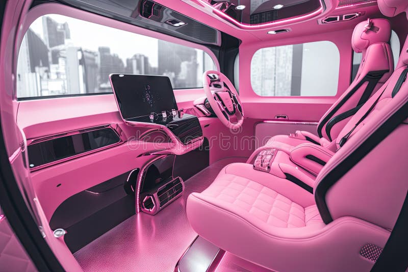 Pink and Chrome High-tech Interior, with Advanced Gadgets and ...