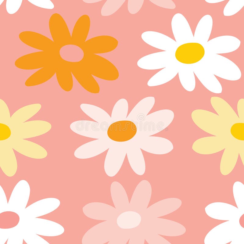 Pink Chunky Flower Garden Seamless Repeating Pattern Stock Vector ...