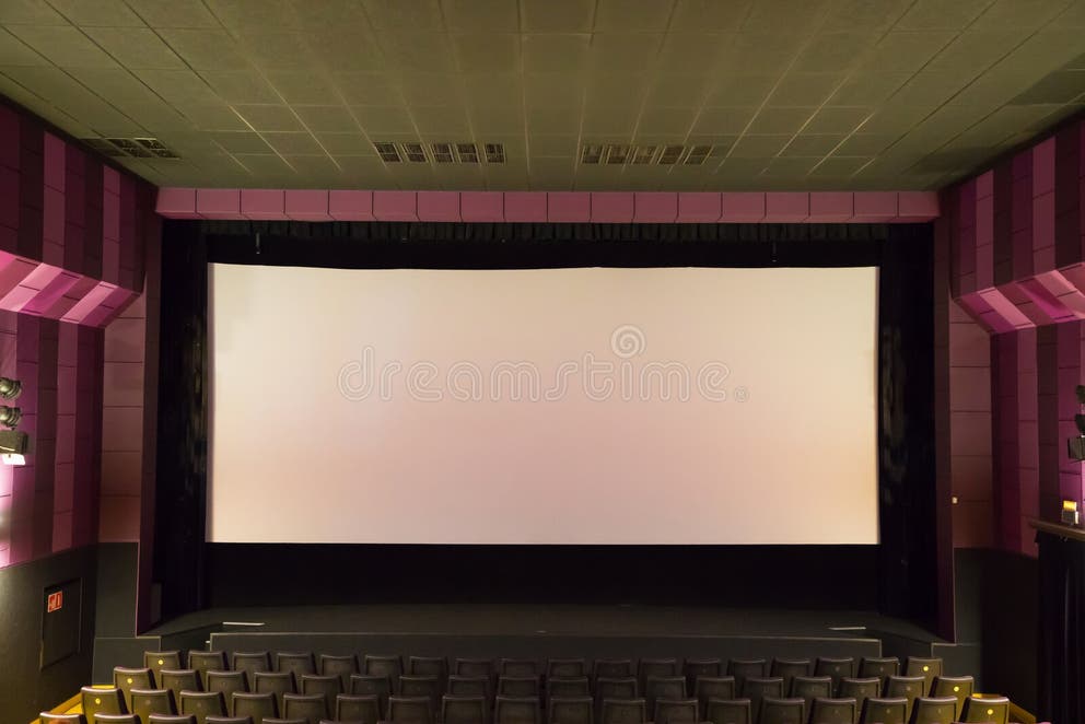 Pink cinema hall stock photo. Image of indoors, interior - 110223818