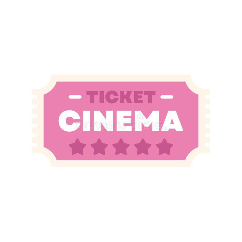 Pink Cinema Ticket Admitting Five Star Rating Stock Illustration ...