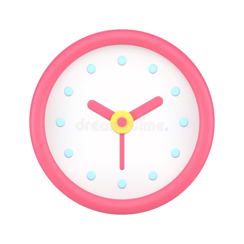 Pink Circle Clock 3d Icon Vector Illustration Stock Vector ...