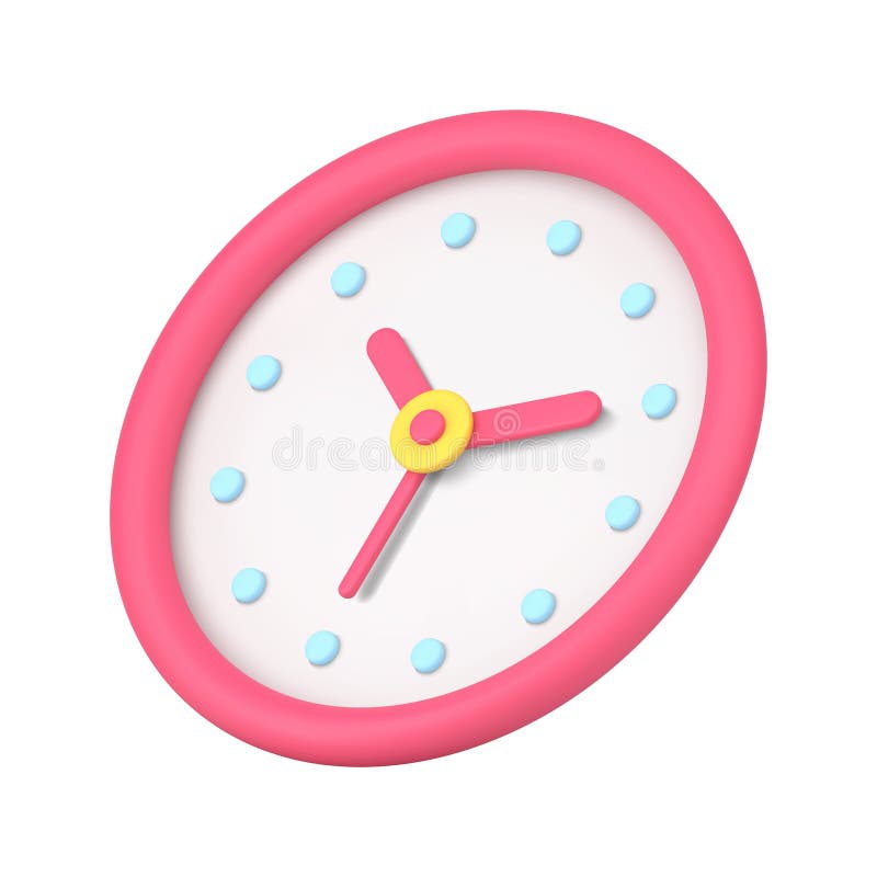 Pink Circle Clock 3d Icon Vector Illustration Stock Vector ...
