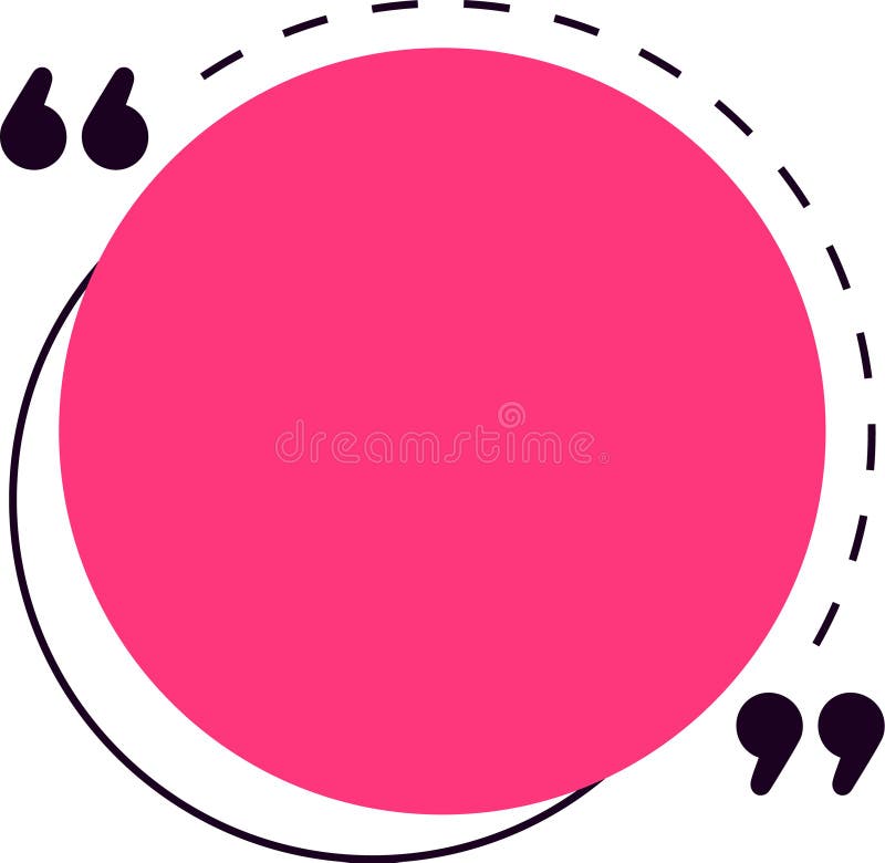 Pink Circle with Quotation Marks and a Dashed Line Suggesting an ...