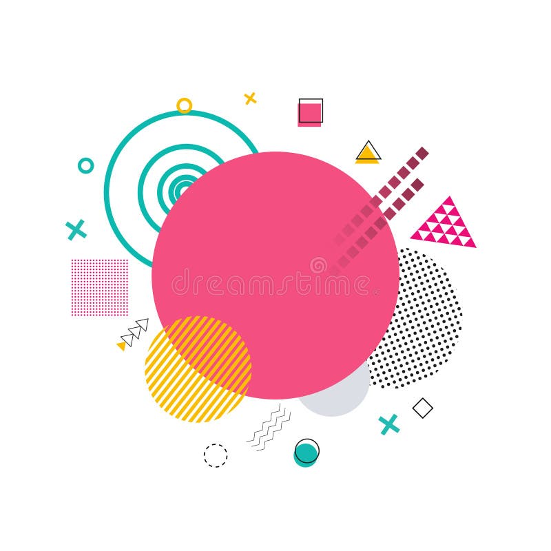 Pink Circle and Shapes on Vector Illustration Stock Vector ...