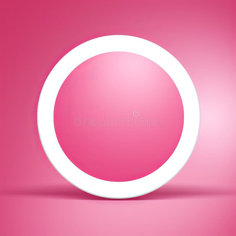 A Pink Circle with a White Border on a Pink Background Stock ...