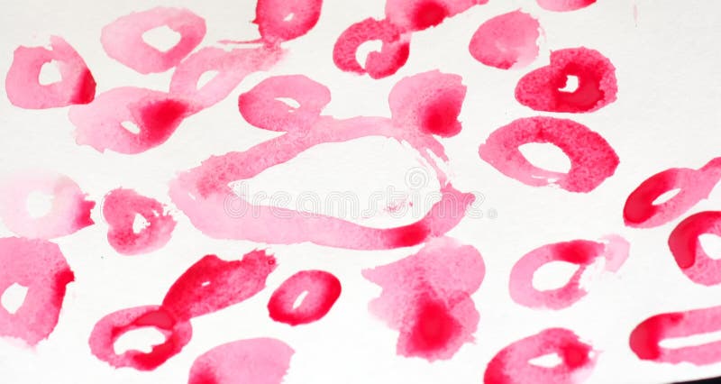 Pink Circles Made with Watercolor Paint. Watercolor Stains Stock Photo ...