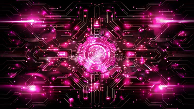 Pink Circuit Board Technology Backdrop, Hi-Tech Futuristic Electronic ...