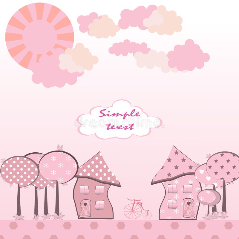 Pink city stock vector. Illustration of fairy, pink, fabulous - 34626811