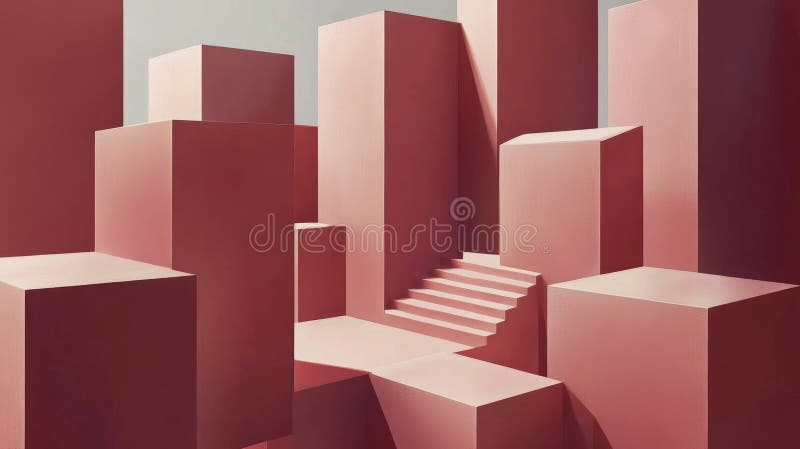 Pink Cityscape, with Towering Buildings and Futuristic Transportation ...