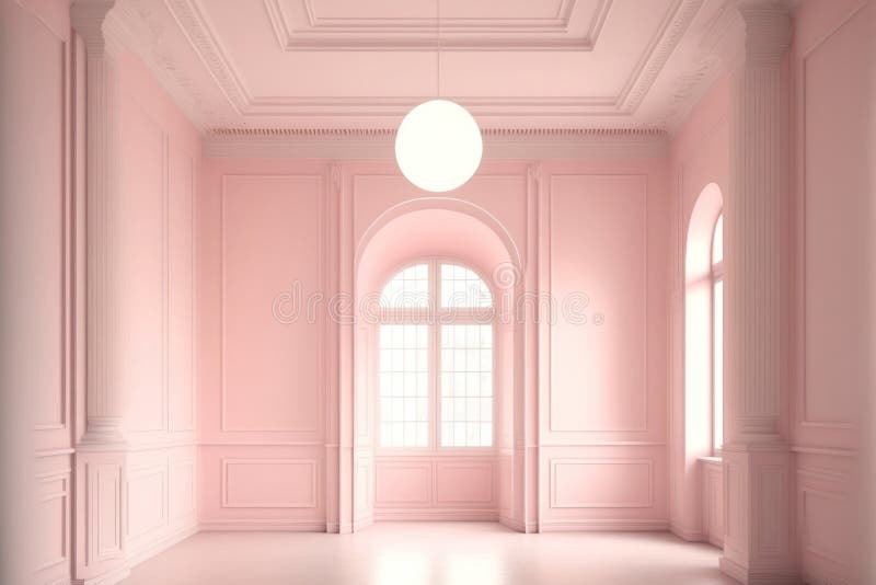 Pink Clean Minimal Room Interior Copy Space Background Stock ...