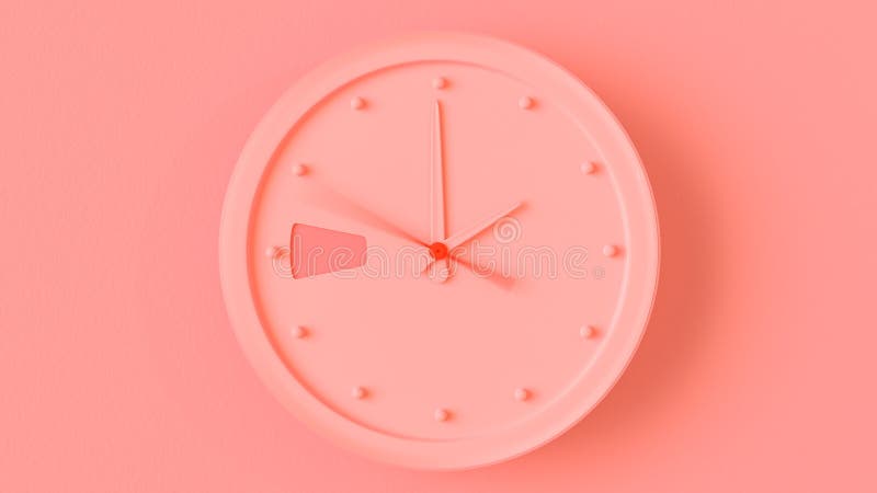 Pink clock stock illustration. Illustration of enchantment - 195874809