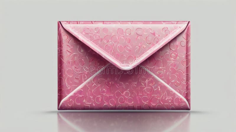 Pink Closed Envelope Covered with Letters and Numbers Representing ...