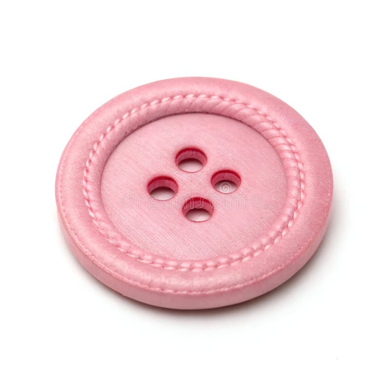 Pink Cloth Button Isolated on White Background Stock Illustration ...