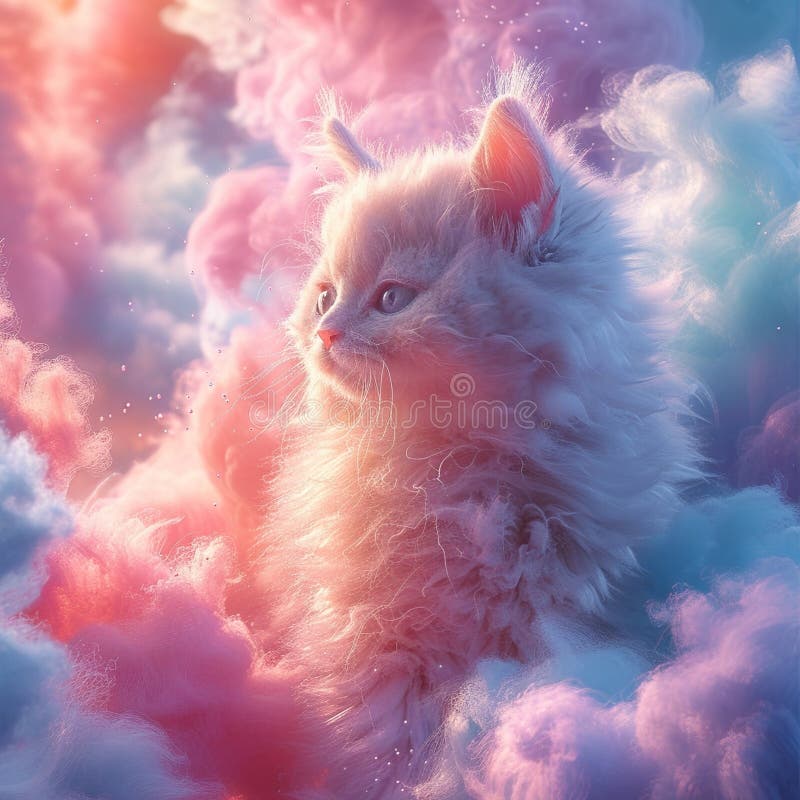 Pink cloud cat stock image. Image of purple, animal - 322034557
