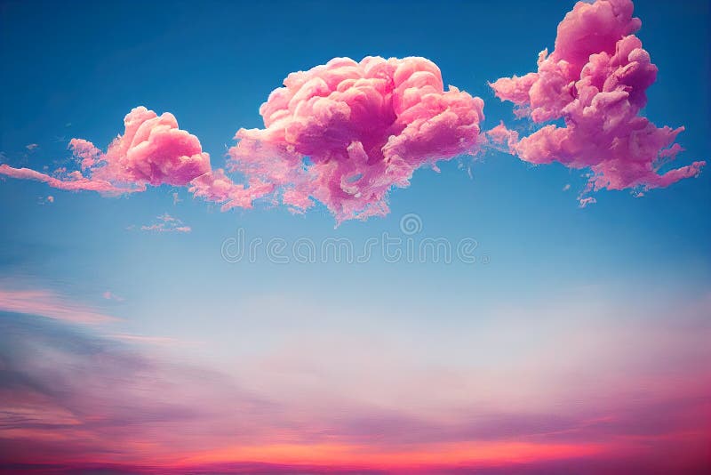 A Pink Cloud Floating in the Sky Over a Beach at Sunset or Sunrise or ...